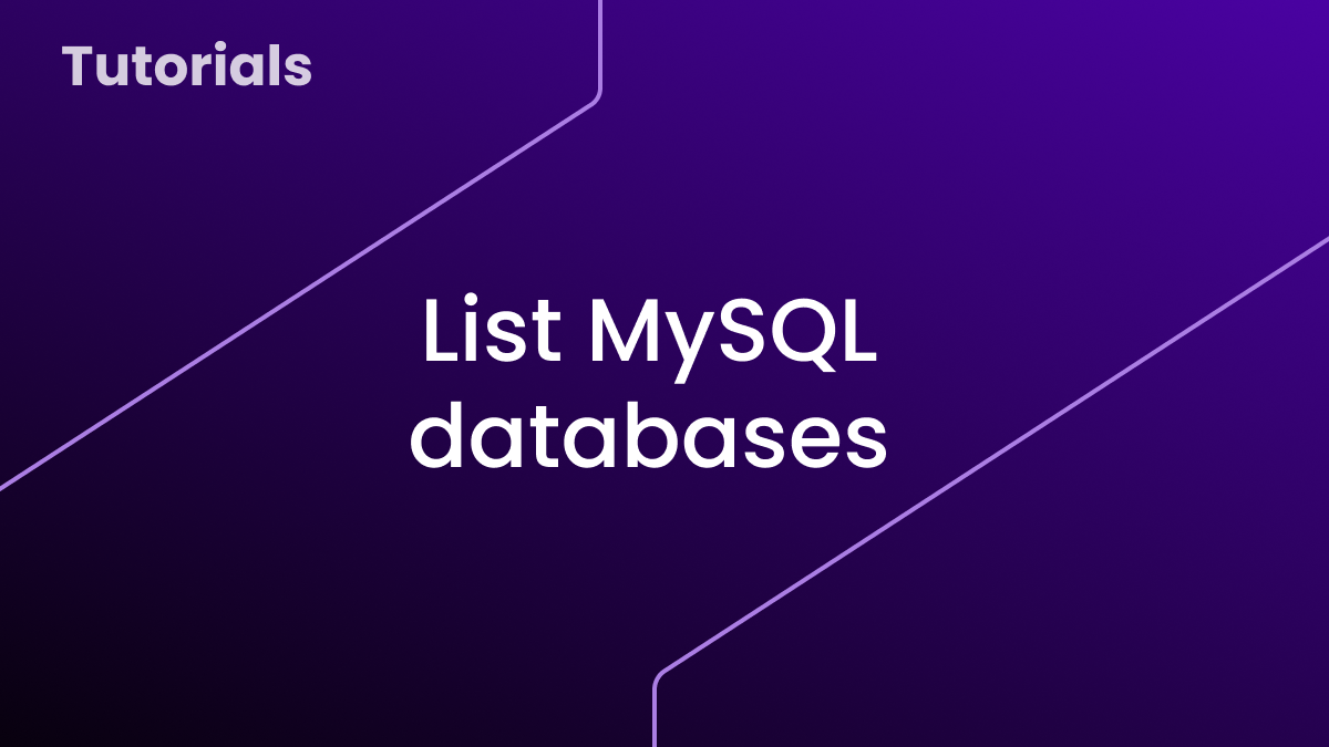 Listing MySQL databases from the Command Line Listing MySQL databases from the Command Line