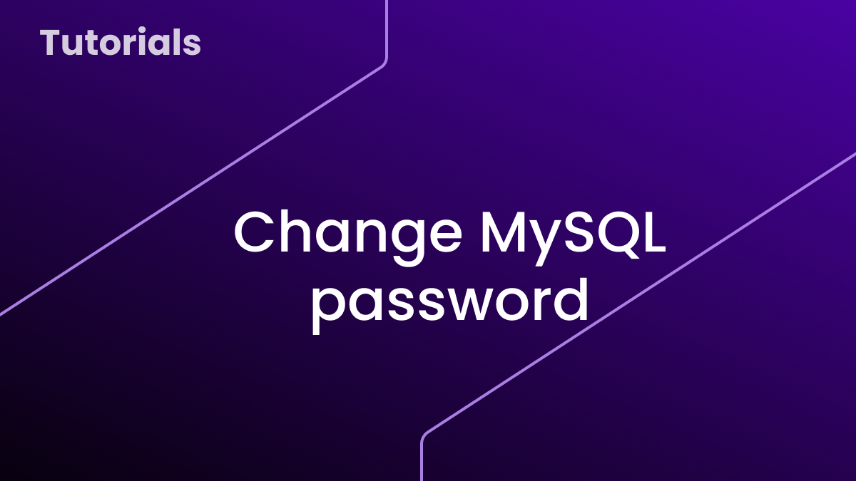 How to change a MySQL user password?